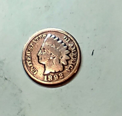 1892 Indian Head Cent Penny Cleaned Really Nice Looking U-Grade U-Get ...