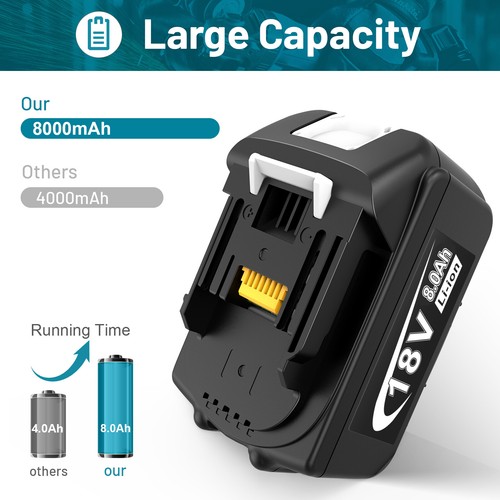 2 Pack 8.0Ah 18V For Makita LXT Lithium-Ion BL1830 BL1850 BL1860 Tool ...