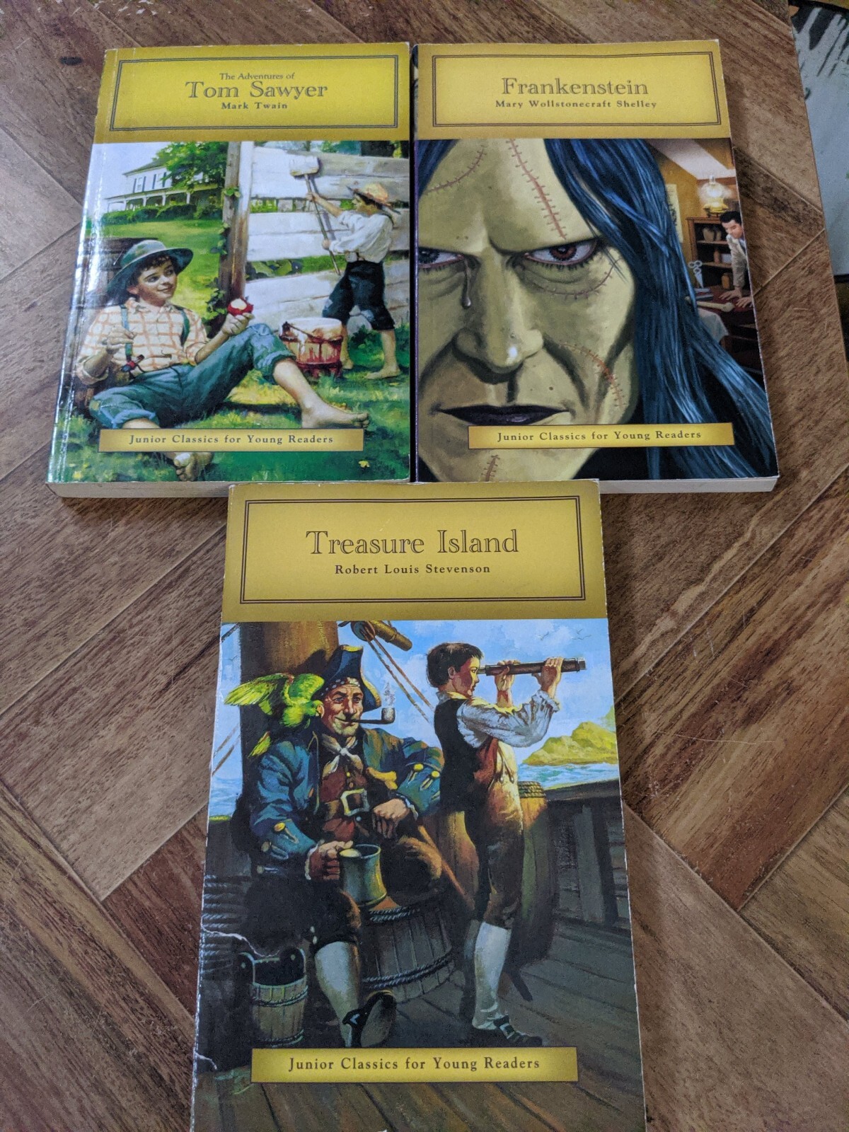 3 Books The Adventures of Tom Sawyer Treasure Island Frankenstein ...