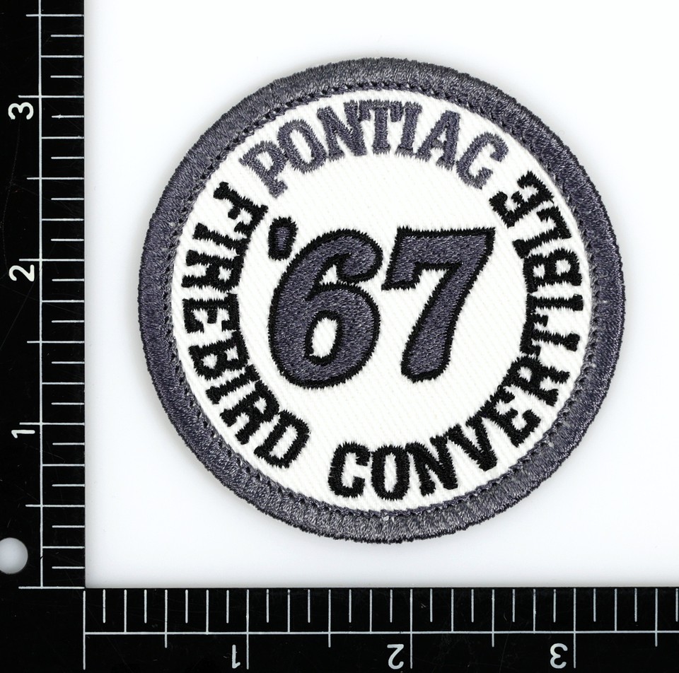 1967 Pontiac Firebird Convertible Embroidered Patch Ivory/Dark Gray ...