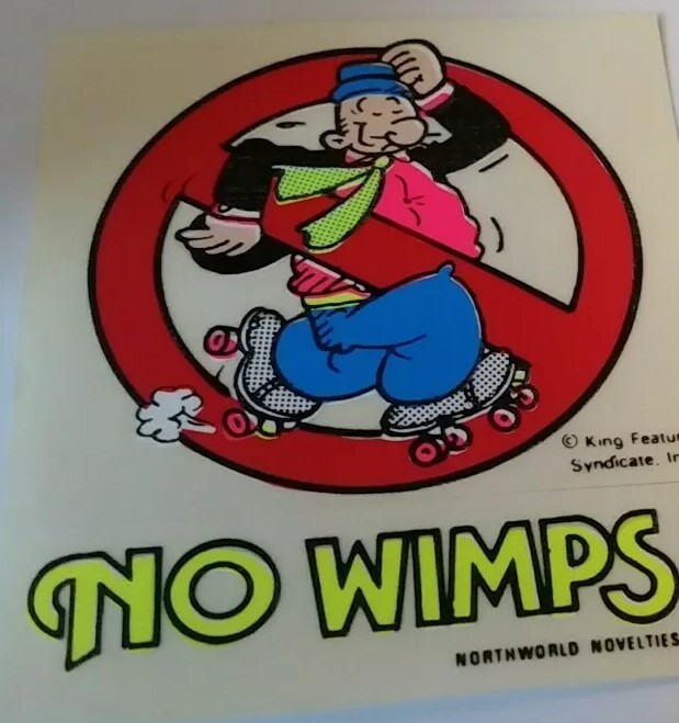 VINTAGE 80's NO WIMPS RETRO ROLLERS SKATEBOARD STICKER | eBay