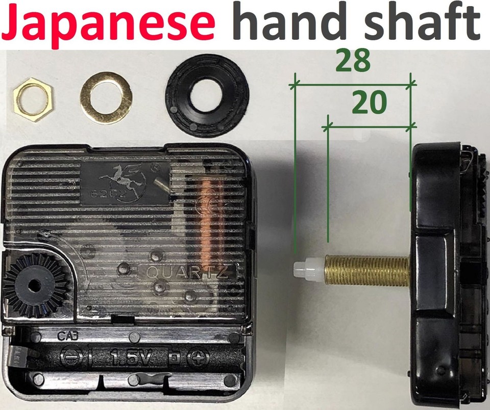 Quartz clock movement, Japanese shaft (Sangtai 6168, 5168, Peg 6262 etc ...
