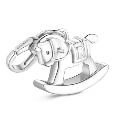 Pink Rocking Horse Pendant Charm My Toys in Silver with Zircons TO014 ...