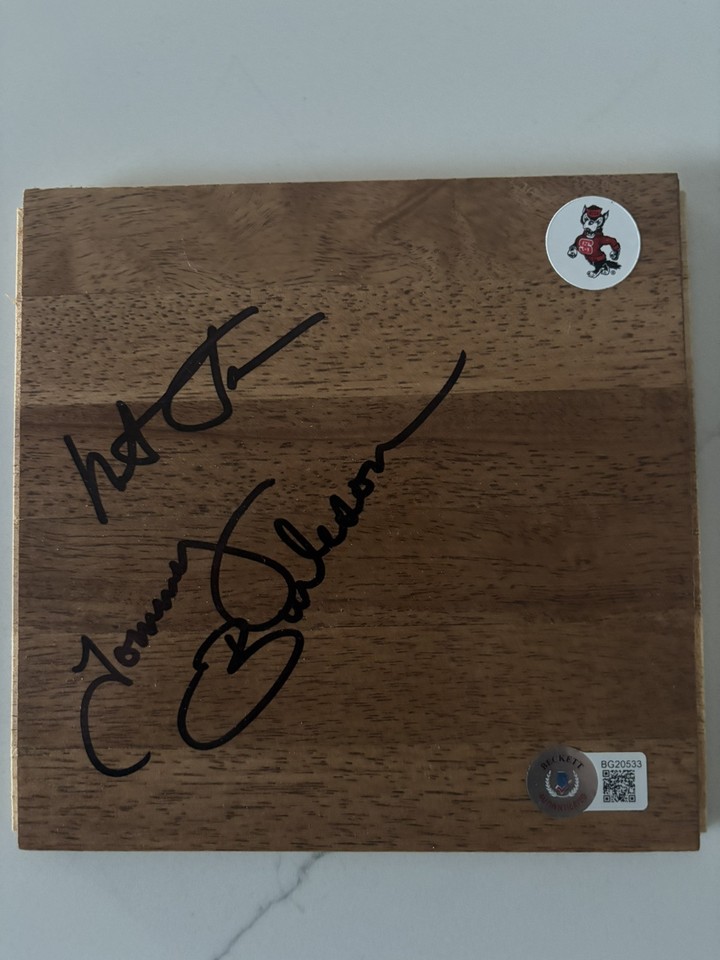 Monte Towe & Tommy Burleson SIGNED NC State Wolfpack Logo FLOOR BECKETT ...