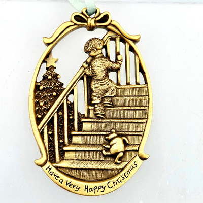 Disney Danforth Pewter 24K Plated Pooh Christopher Robin Christmas ...