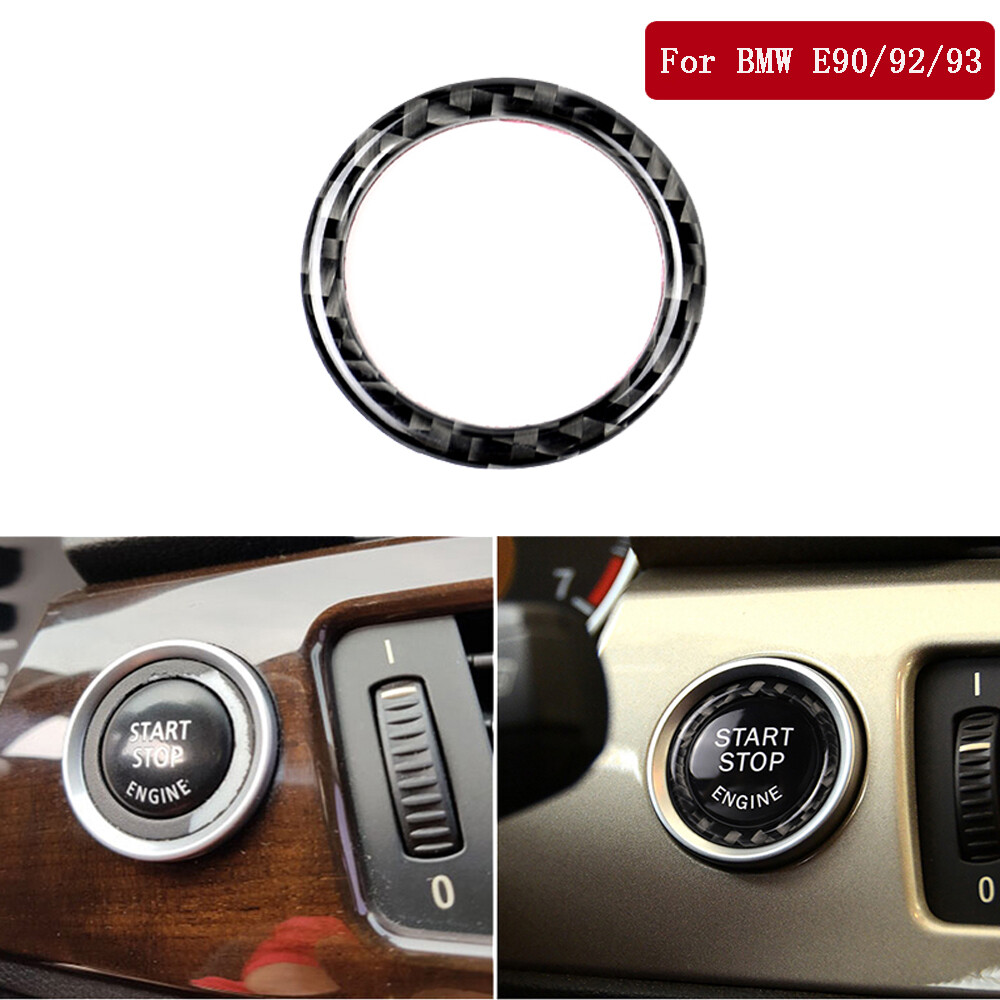 Carbon Fiber Engine Start Stop Button Ring Cover Trim For BMW E90 2005 ...