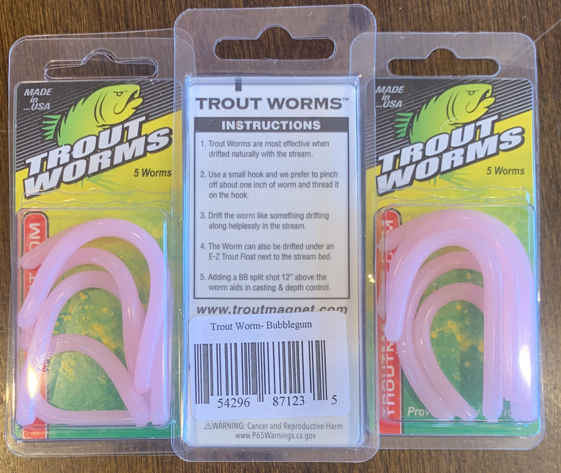 3 Packs Trout Magnet Trout Worms Bubblegum | eBay