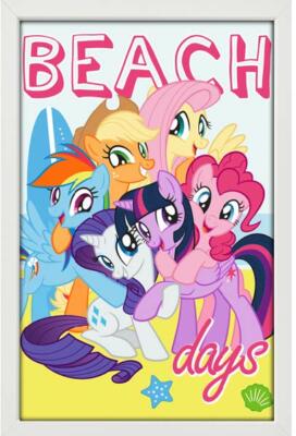 MY LITTLE PONY BEACH DAYS 13x19 FRAMED GELCOAT POSTER CARTOON CLASSIC ...