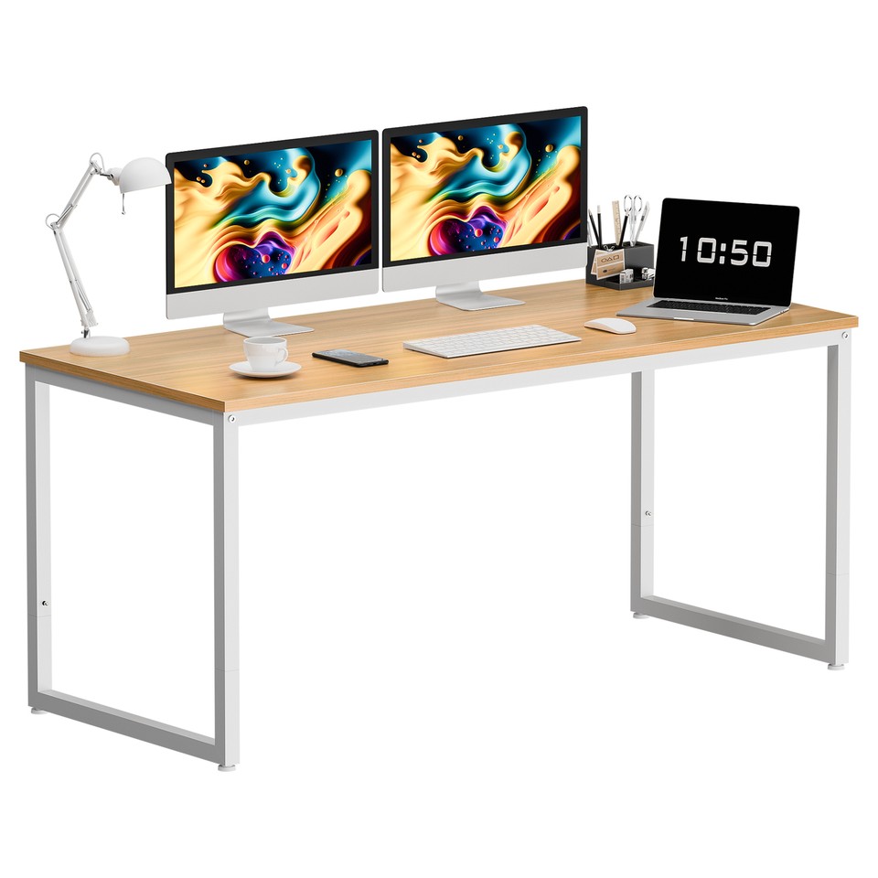 55" Computer Table Laptop Desk Wood Workstation Study Writing Desk Home ...