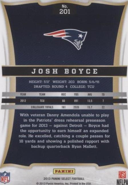 2013 Panini Select Josh Boyce #201 for sale | eBay