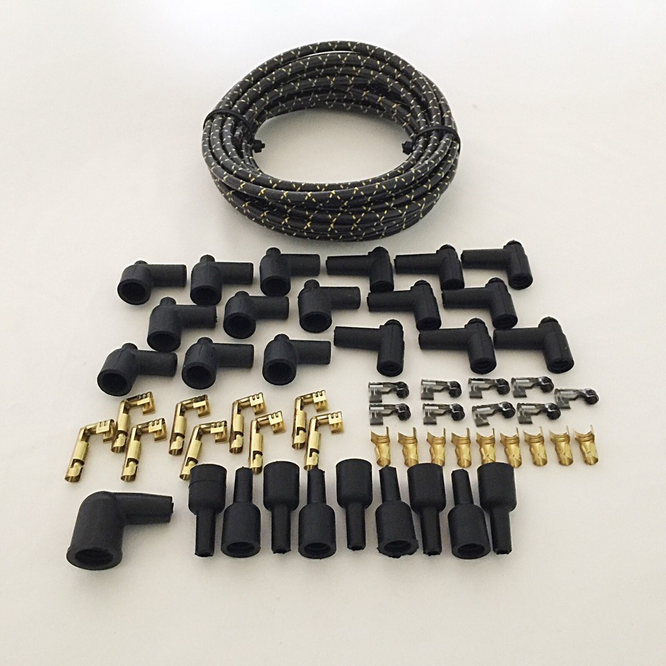 Cloth Covered Spark Plug Wire Kit for ELECTRONIC IGNITION SYSTEMS ...