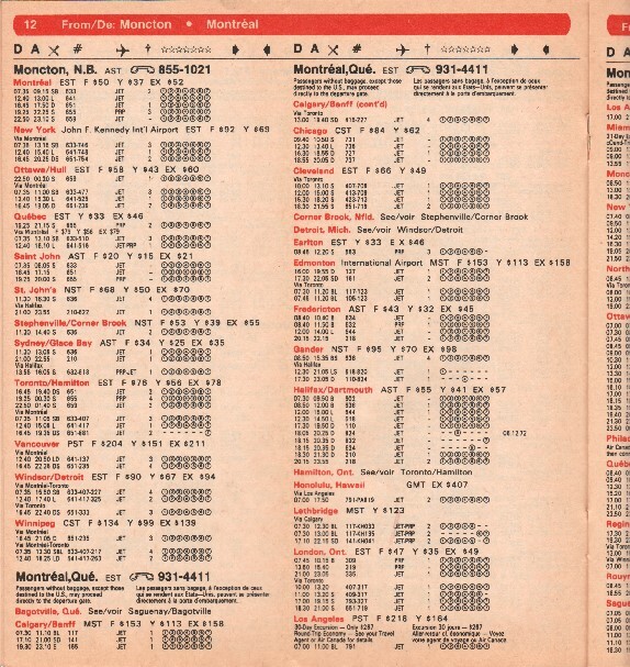 Air Canada timetable 1972/10/29 North American | eBay