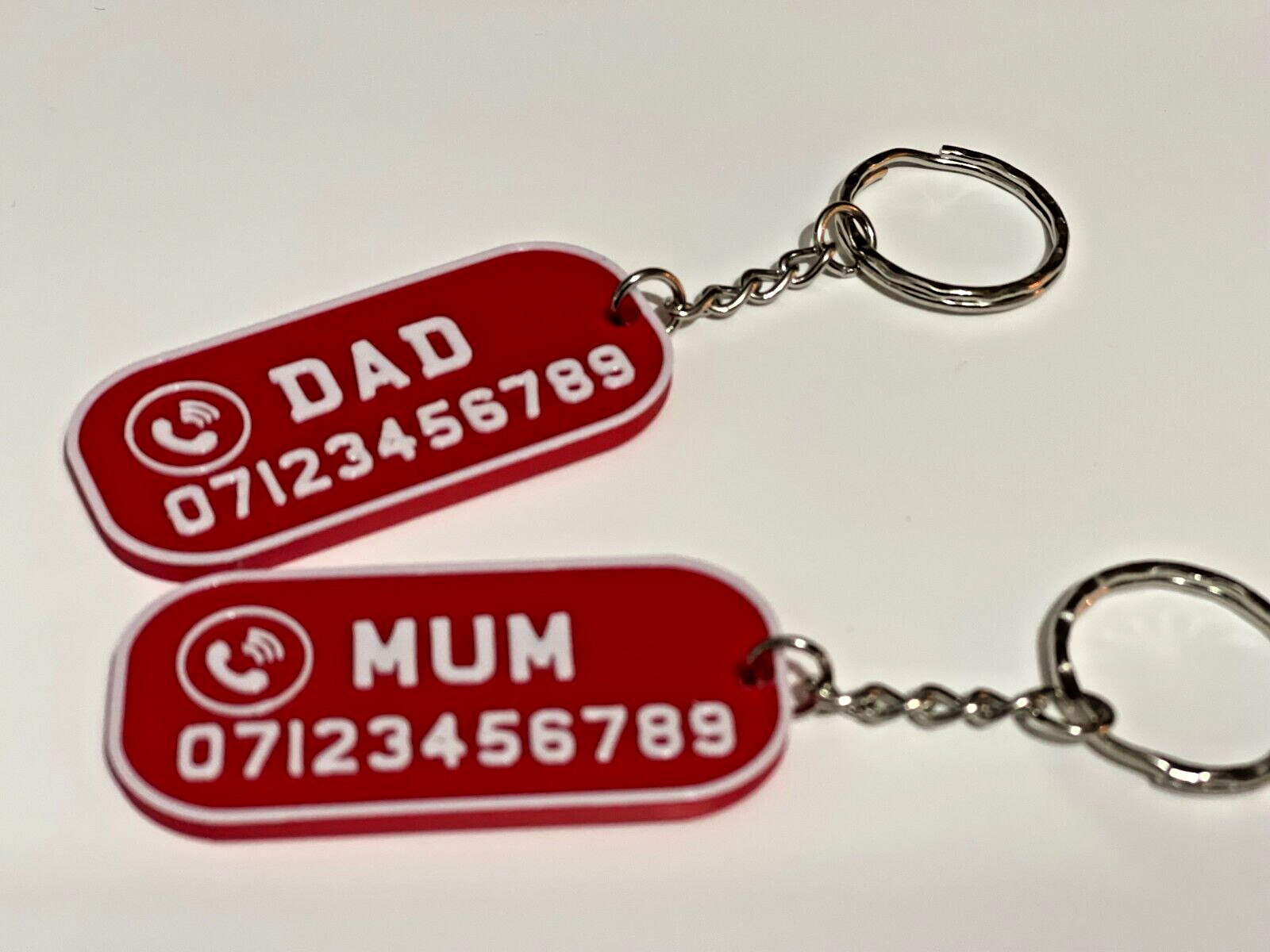 Contact phone number Key Ring, Custom Made, Personalised | eBay UK