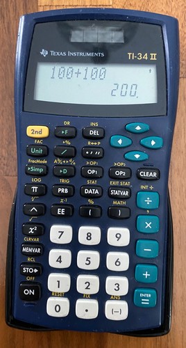 Texas Instruments TI-34 II Scientific Calculator with Cover - 2 line ...