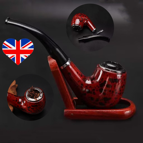 Durable VintageWooden Effect Type Bent Pipe Smoking Tobacco Cigar ...