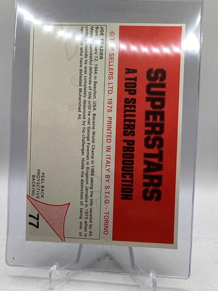 Joe Frazier 1975 S.T.I.G. SUPERSTARS STICKERS #77 | eBay