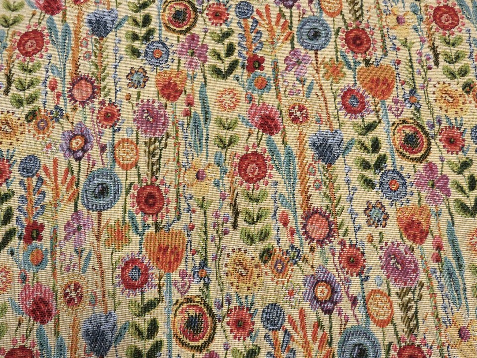 FULL COLOUR TAPESTRY FABRIC in 10 designs Upholstery Curtains Cushions ...