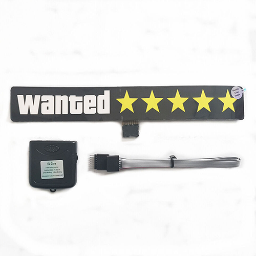 Wanted 5 Star Yellow LED Light Sticker JDM Glow Panel Electric Maker ...