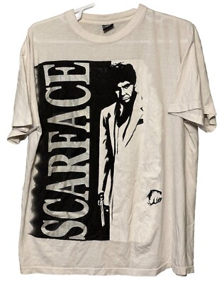 Vintage Y2K Scarface Mens White Tshirt Big Graphic 3XL Tony Montana | eBay