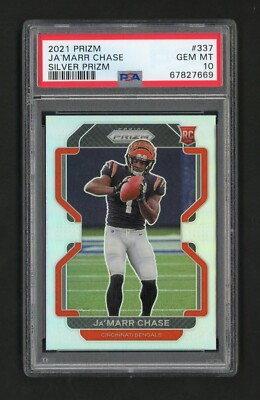 2021 Panini Silver Prizm #337 Ja'Marr Chase Bengals RC Rookie PSA 10 ...