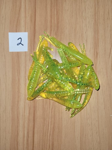 Item#2 24ct 3" chart/glitter Split tail Cajun beetle bait fishing soft ...