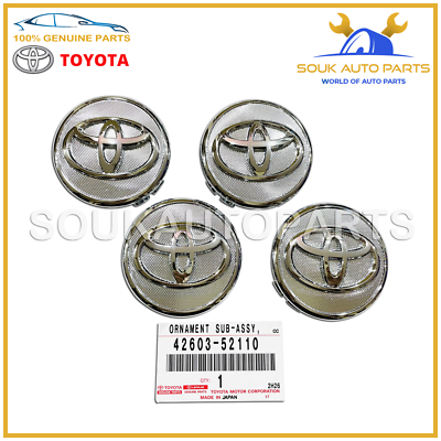 42603-52110 Genuine Toyota ORNAMENT SET of 4 Pcs, WHEEL HUB 4260352110 ...