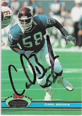 CARL BANKS Autographed Signed 1991 TSC Football card #411 New York ...
