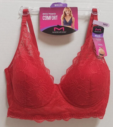 NWT Maidenform Lightly Lined Convertible Lace Bralette DM1188 Sz 38D ...