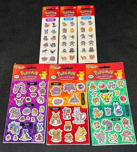NEW Lot of 6 Nintendo Pokemon 1999 Sandylion Sticker Packs Sheets Lot ...