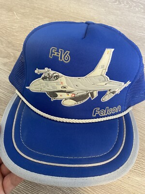 Vintage F-16 Falcon Fighter Jet Plane Adjustable SNAPBACK Hat Cap, | eBay