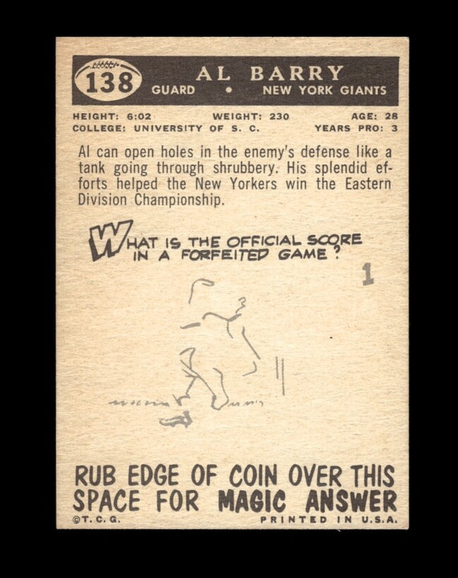 1959 Topps Set-Break #138 Al Barry EX-EXMINT *GMCARDS* | eBay