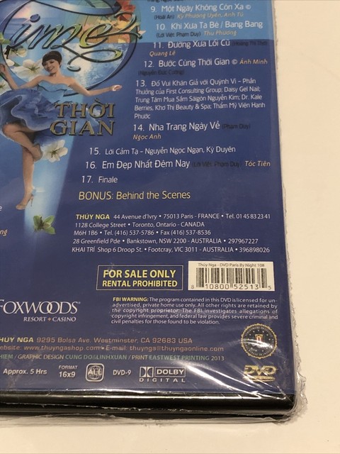 Thuy NGA Paris by Night DVD 108 Thoi Gian Time 2 DVDs Set for sale ...