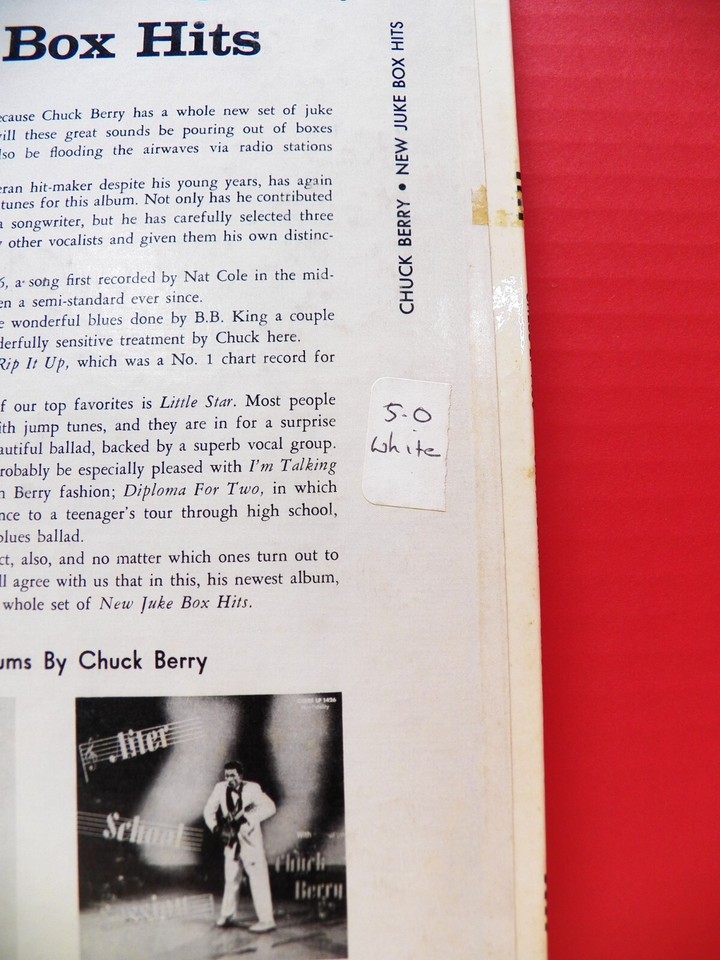 12" LP VG++/EX Chuck Berry New Juke Box Hits 1961 Chess Promo Mono LP ...
