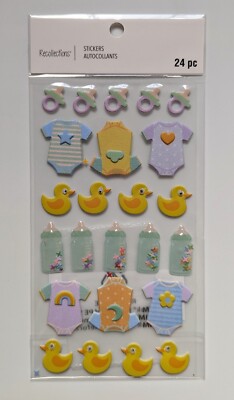 Baby Icons Bottles Onsies Pacifiers Ducks Scrapbooking Stickers ...