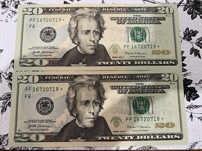 *20 dollar bill star note 2017A* Crispy 🔥 Consecutive | eBay