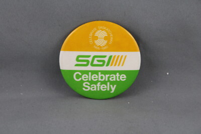 Vintage Advertising Pin - SGI Celebrate Safety - Celluloid Pin | eBay