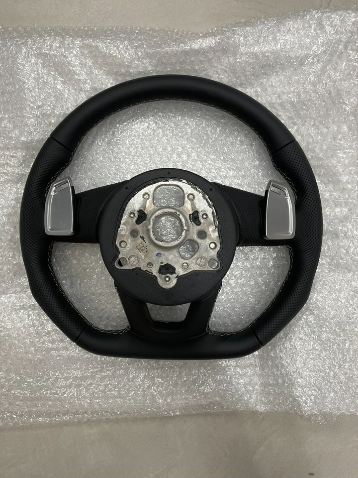 AUDI S4 S5 8W SPORT LEATHER STEERING WHEEL FLATTENED PERFORATED S ...
