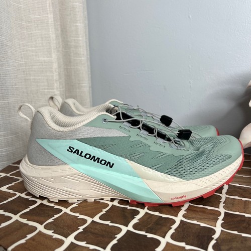 Salomon Sense Ride 5 Trail Running Hike Lily Pad Blue/Gray Women's Shoe ...