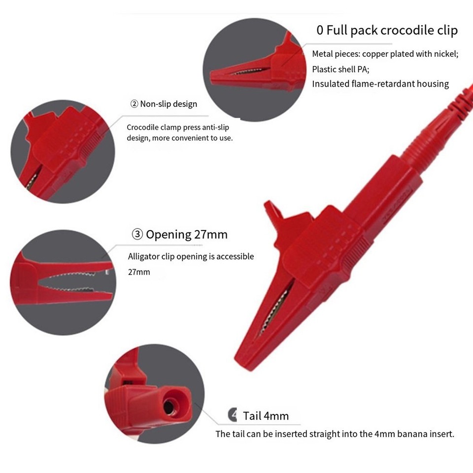 Efficient For Multimeter Testing 5PCS Copper Crocodile Clips 1000V32A ...