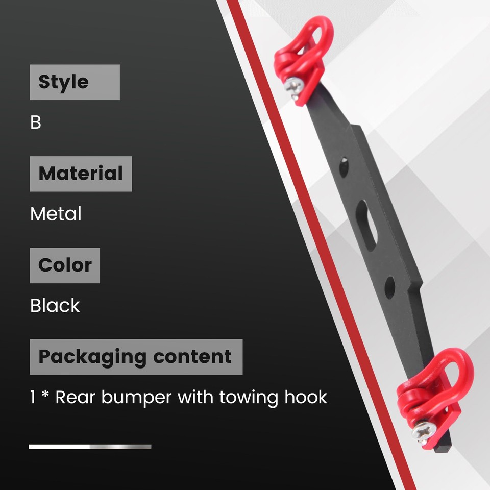 Metal Rear Bumper with Tow Hook for MN D90 D91 D99S MN90 MN99S 1/12 RC ...
