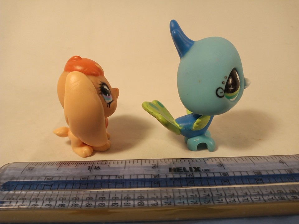 Littlest Pet Shop Orange Rabbit 480 Blue Peacock 463 Lot Pet Lovin ...
