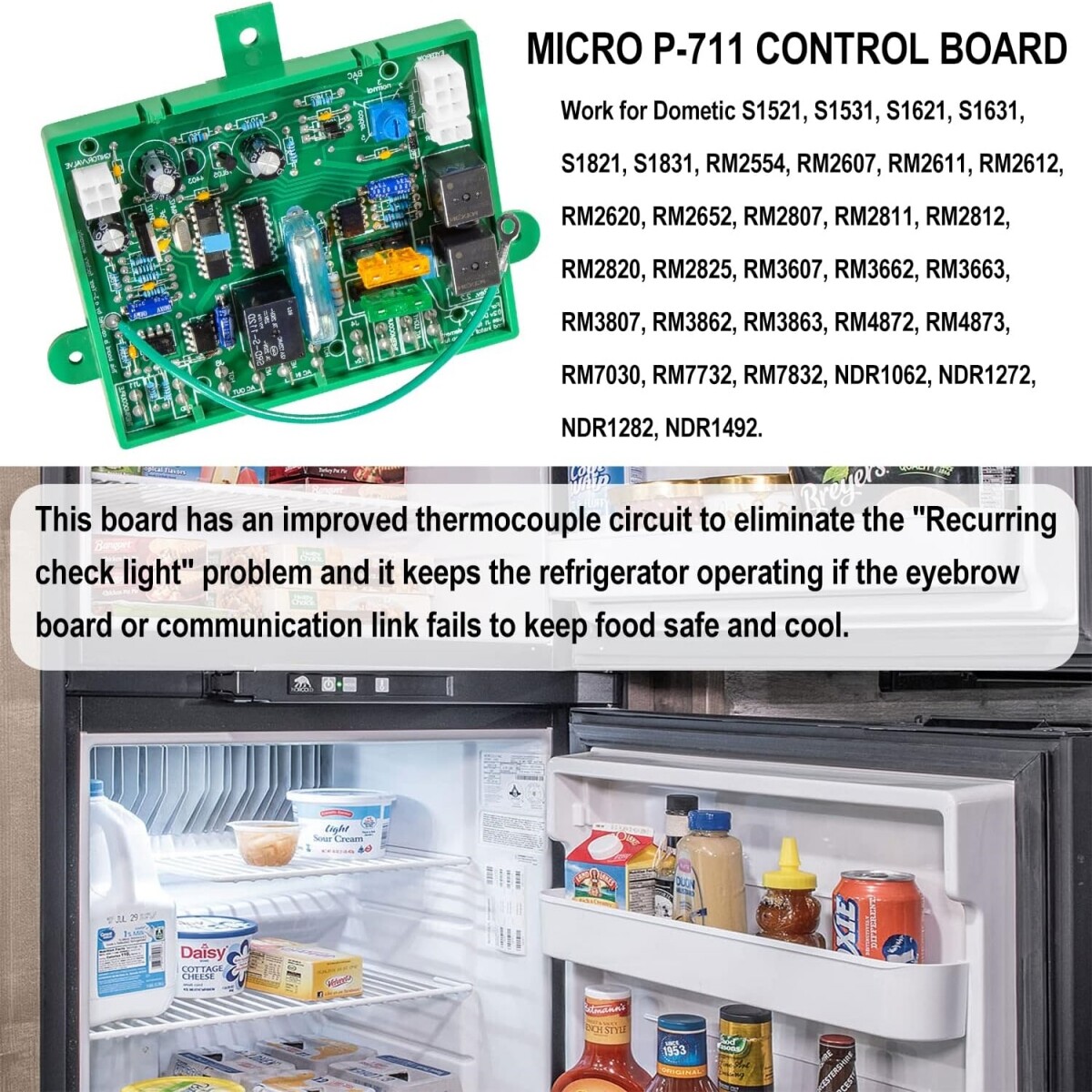 MICRO P-711 Dometic Control Board for Dometic 2-way (AC, gas) 3-way (AC ...