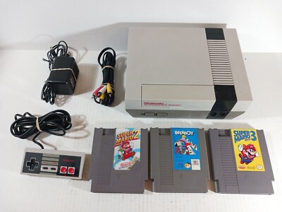 NES Console Nintendo Starter Set Controller 3 Games Bundle Lot Mario ...