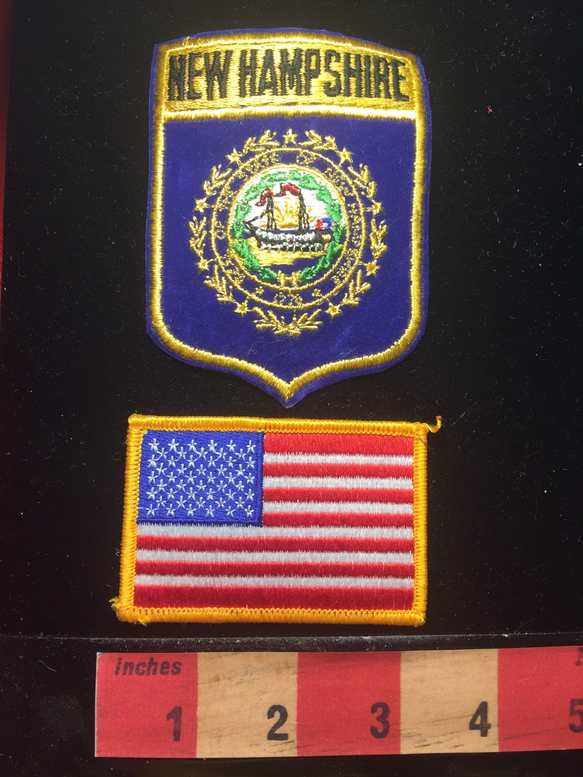 Large Version New Hampshire Flag / State Seal Patch + USA FLAG C658 | eBay