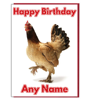Personalised Chicken Hen Farm Birthday Card - Mum Dad Son Daughter ...