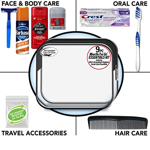 Convenience Kits International Mens Deluxe 9-Piece Kit with Travel Size ...