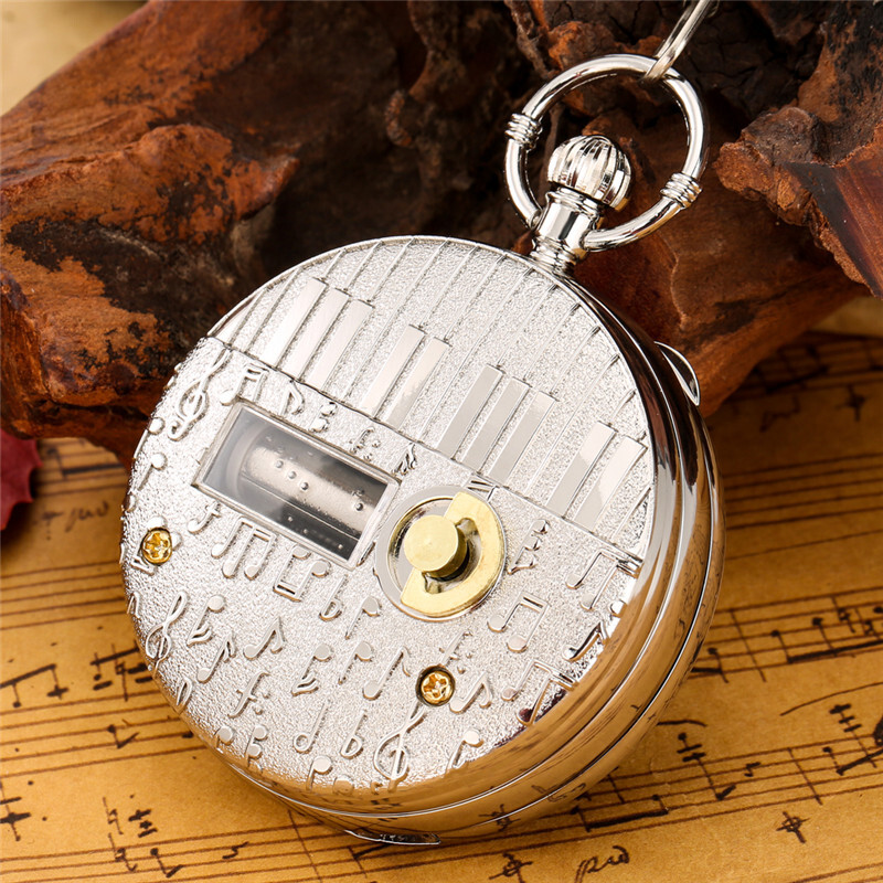 Uncommon Musical Movement Pocket Watch Train Case Quartz Fob Watches ...