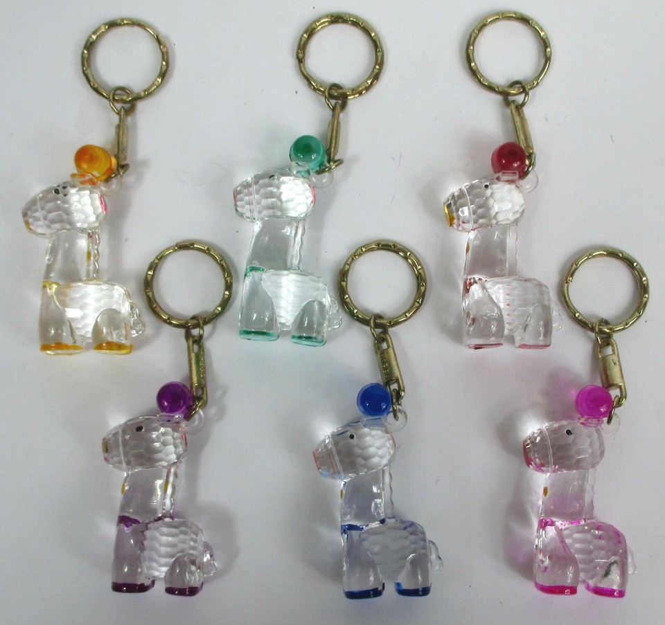 Lot of 12,24--Clear Plastic Animal keychain souvenir Random Color | eBay