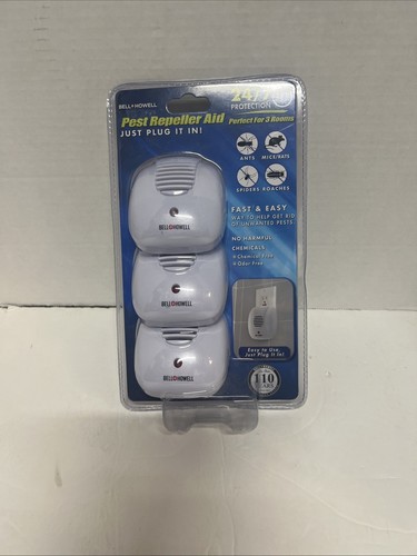 Bell & Howell Plug In Ultrasonic Pest Rodent Repeller 3 Pack With LED ...
