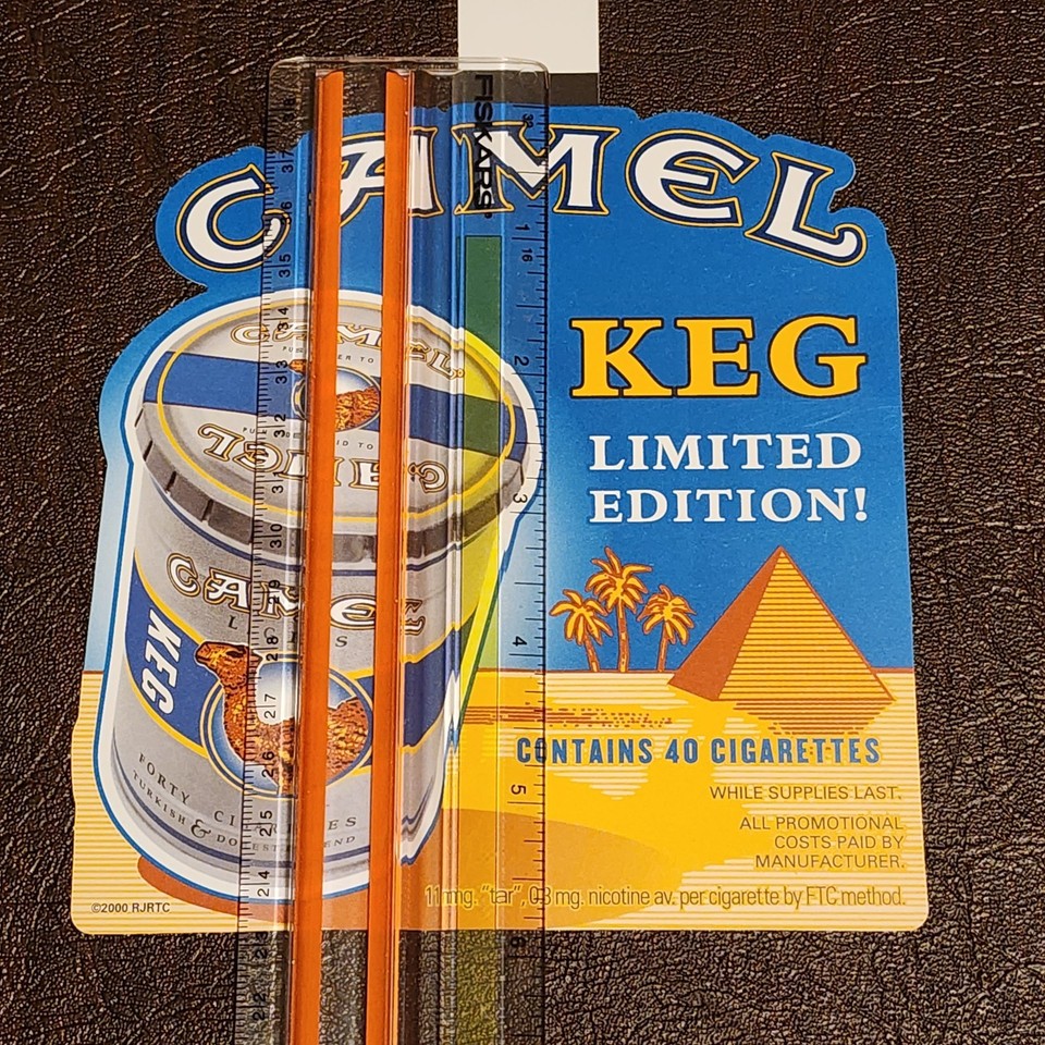 Lot of 2 Camel KEG In Store Ad Advertisement Price Sign Promotional ...